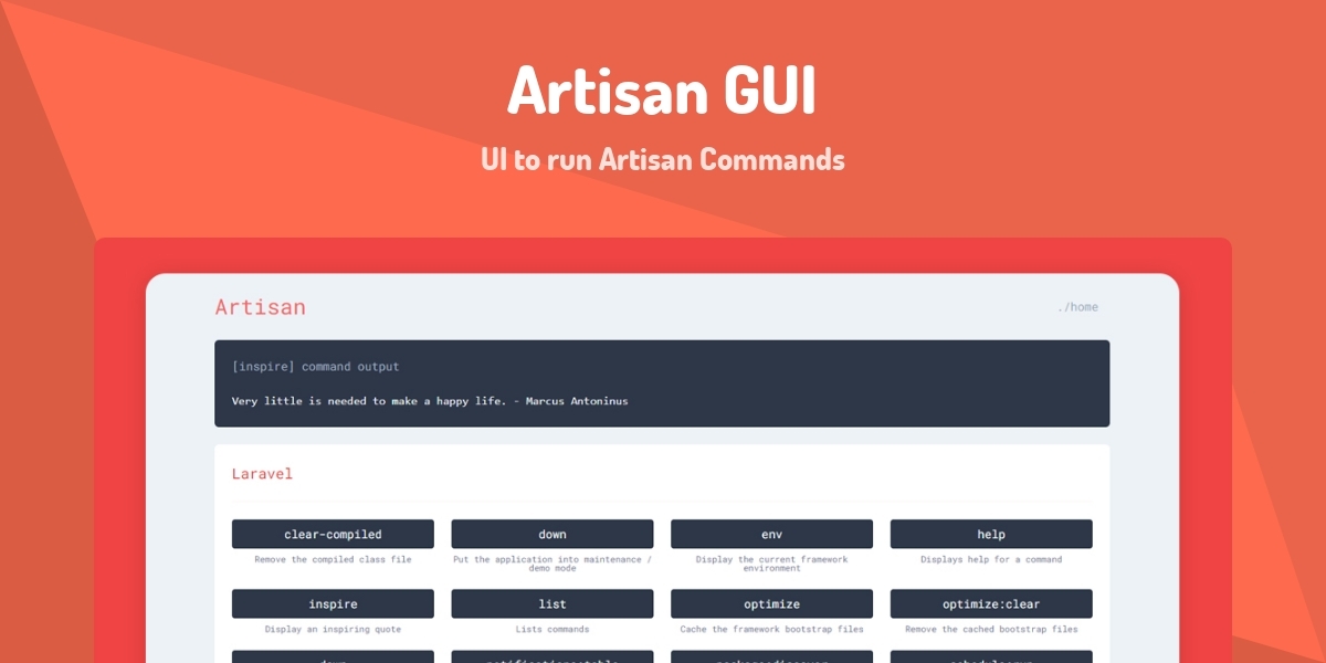 Artisan Gui Ui To Run Artisan Commands Made With Laravel